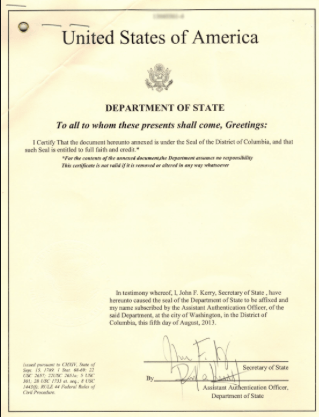 US DEPARTMENT OF STATE AUTHENTICATION SERVICES | Apostilla.com