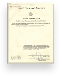 US DEPARTMENT OF STATE AUTHENTICATION SERVICES | Apostilla.com