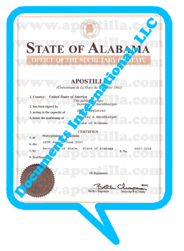 Alabama Apostille | Apostilla.com